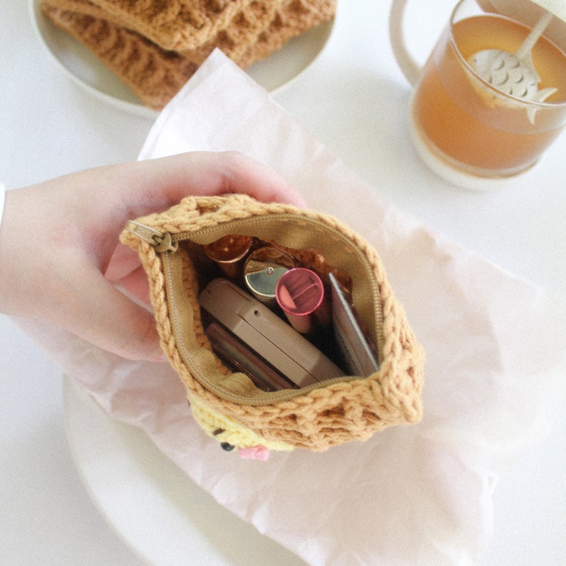 Crochet Grumpy Waffle Pouch, Crochet Pouch, Cute Pouch, Coin Purse, - Etsy