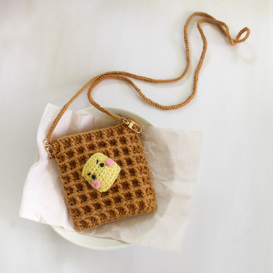 Crochet Grumpy Waffle Pouch, Crochet Pouch, Cute Pouch, Coin Purse, - Etsy