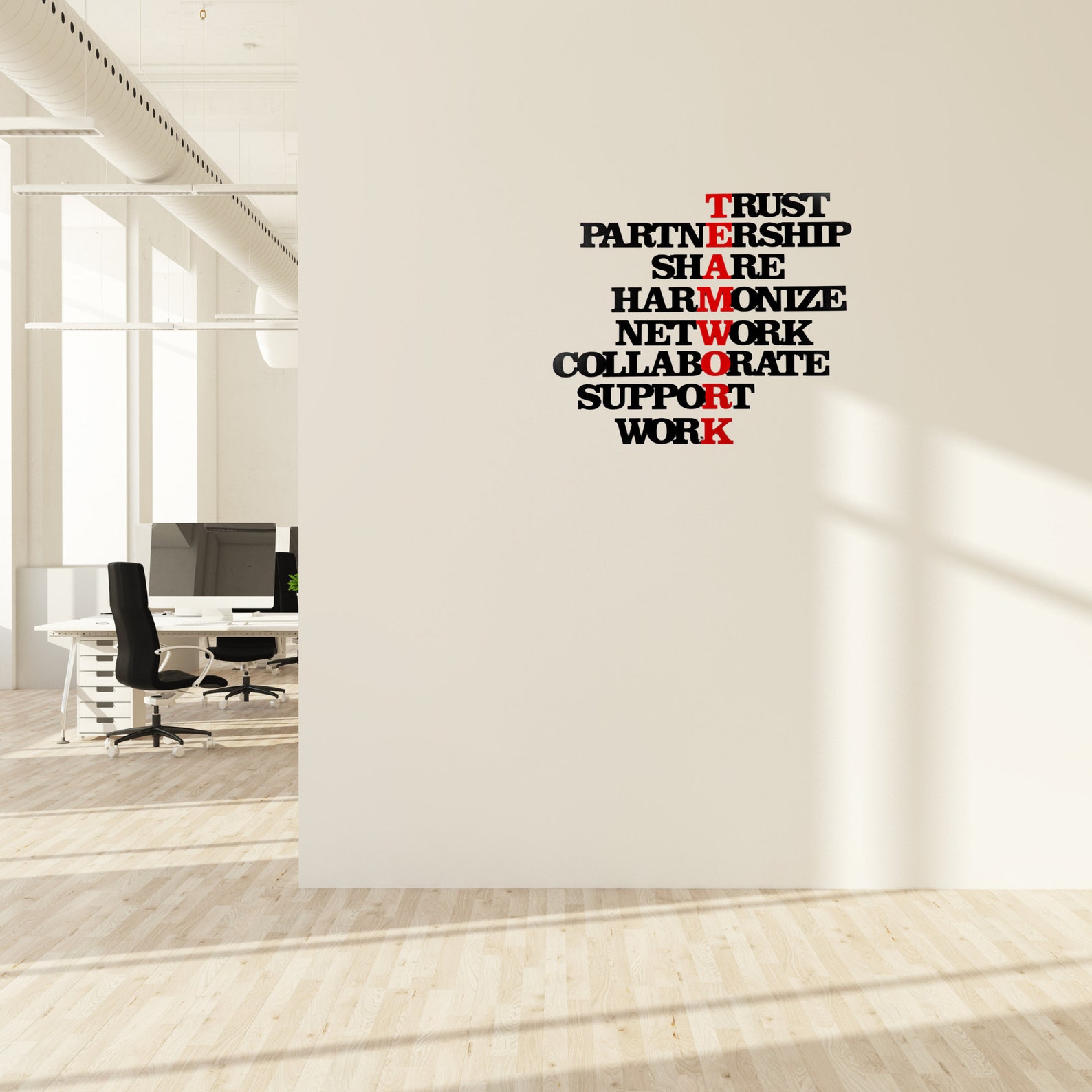 Teamwork 3D Metal Wall Art, Office Wall Decor, Motivational Wall Art ...