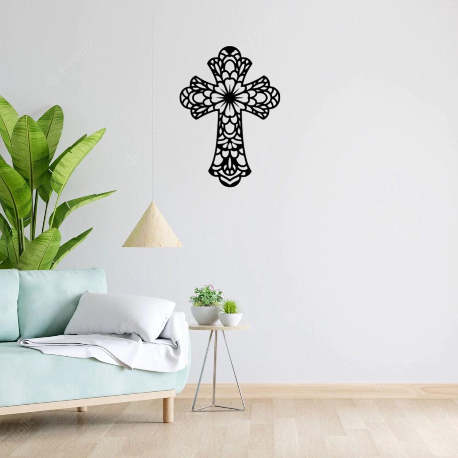 Floral Cross Metal Wall Decor, Christian Wall Art, Living Room Wall ...
