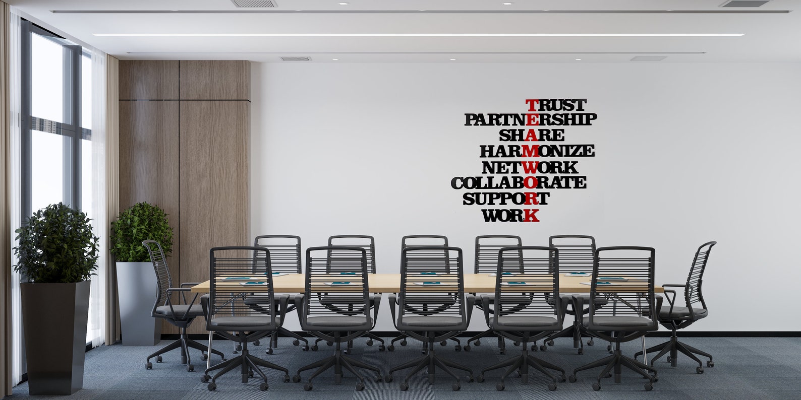 Teamwork 3D Metal Wall Art, Office Wall Decor, Motivational Wall Art ...