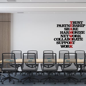 Teamwork 3D Metal Wall Art, Office Wall Decor, Motivational Wall Art ...