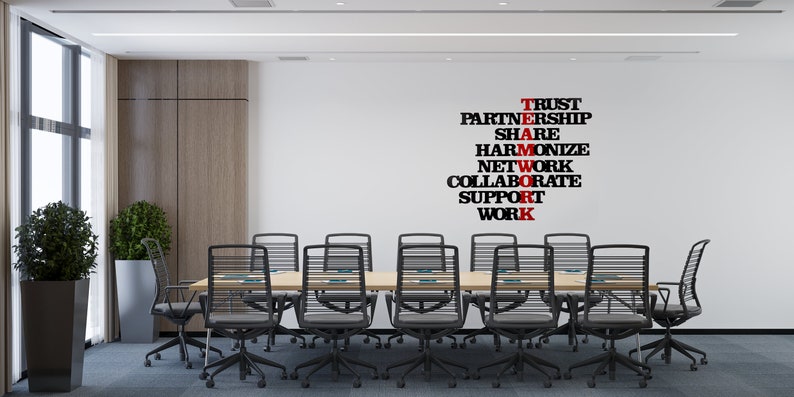 Teamwork 3D Metal Wall Art, Office Wall Decor, Motivational Wall Art ...