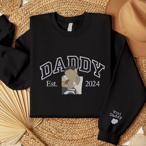 Custom Daddy Photo Sweatshirts, Embroidered Sketch From Portrait ...