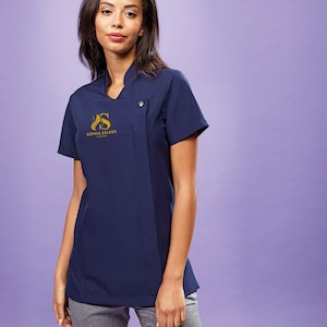 Custom Ladies Beauty Tunic, Personalised Logo Printed Tunic Make up ...