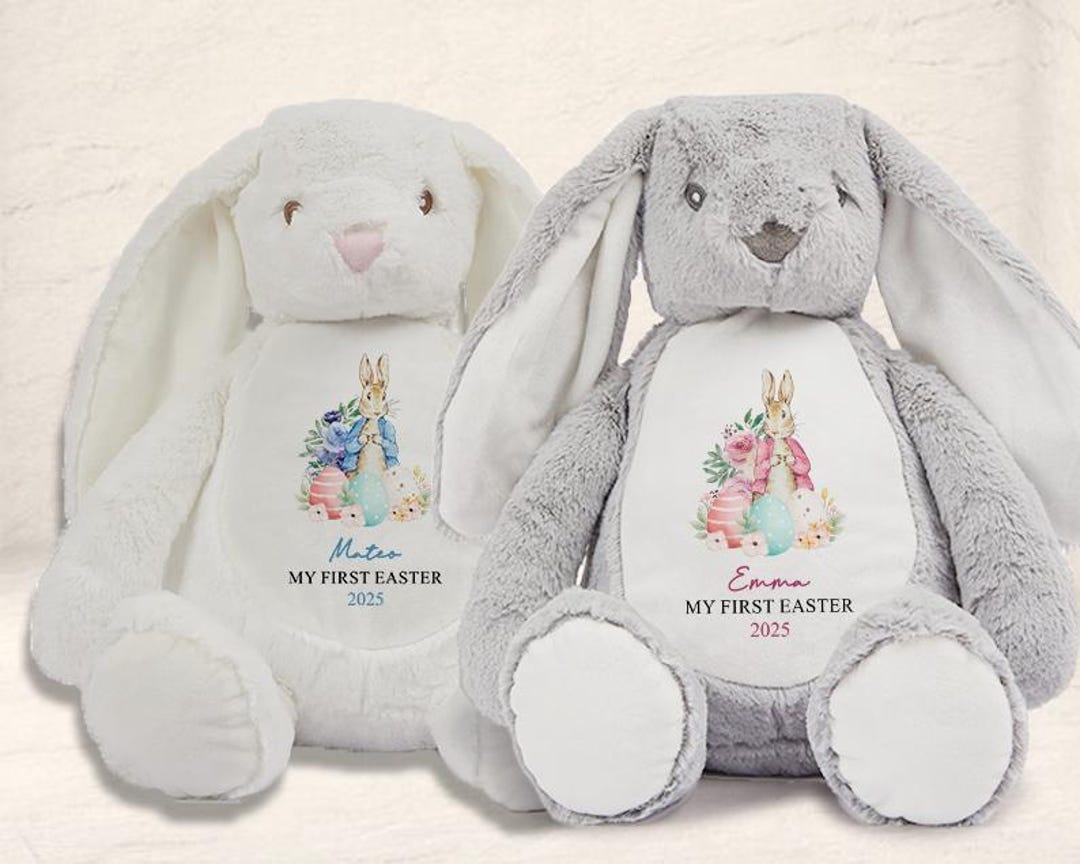 Custom My First Easter Bunny Toy, Personalised Name Printed Easter ...