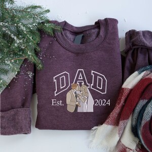 Custom Daddy Photo Sweatshirts, Embroidered Sketch From Portrait ...