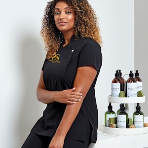 Custom Ladies Beauty Tunic, Personalised Logo Printed Tunic Make up ...