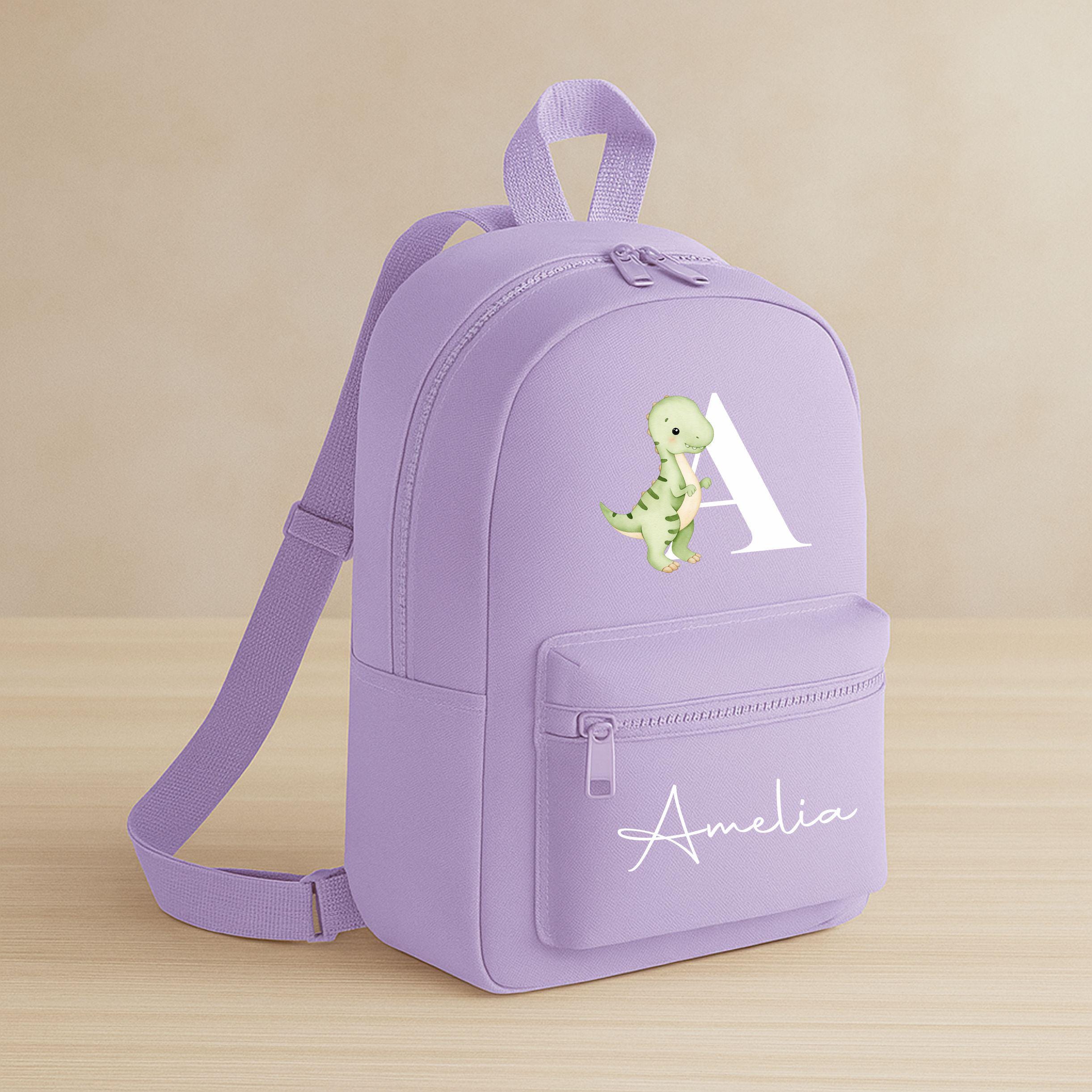 Personalised Dinosaur Backpack for Kids, Custom Name Rucksack for ...