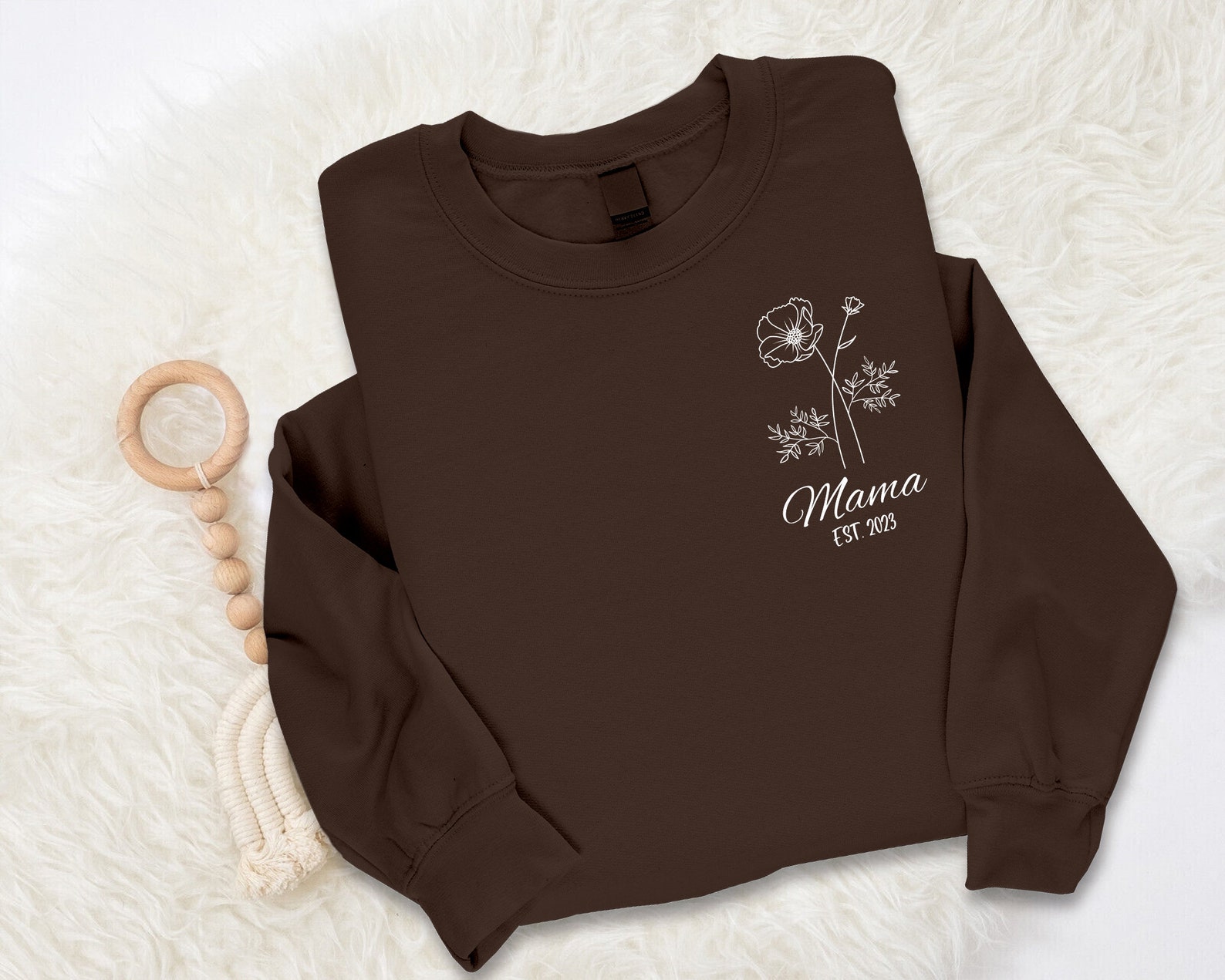 Custom Mama Birth Month Flower Sweatshirt, Mothers Day Memorial Sweater ...