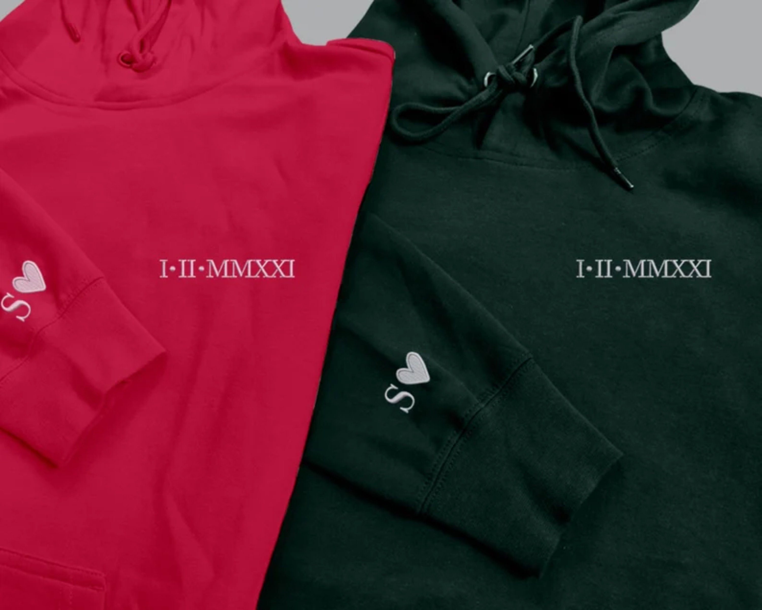 GF BF Couple Matching Hoodie Roman Numeral Sweatshirt - Etsy UK