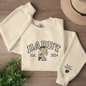 Custom Daddy Photo Sweatshirts, Embroidered Sketch From Portrait ...