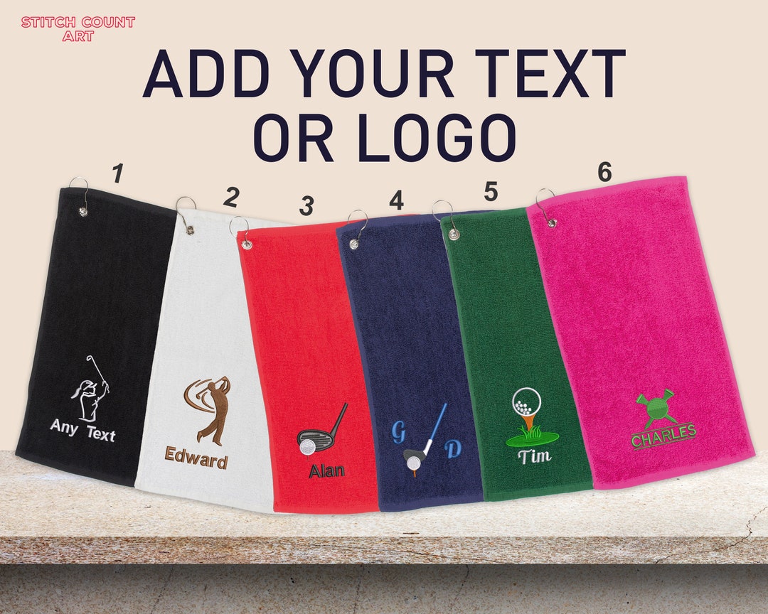 Personalised Embroidered Golf Towels, Custom Golf Monogram Sports Towel ...