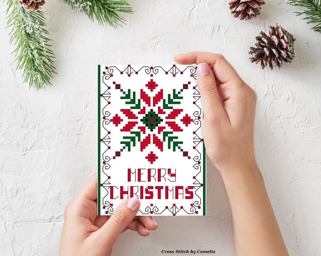 Christmas Counted Cross Stitch Pattern DIY Christmas Cross Stitch Card ...