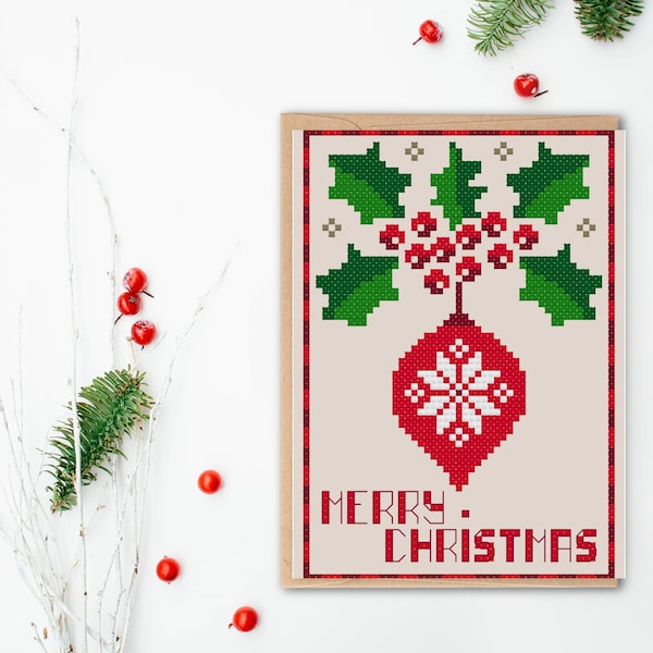 Christmas Cross Stitch Cards - Etsy UK