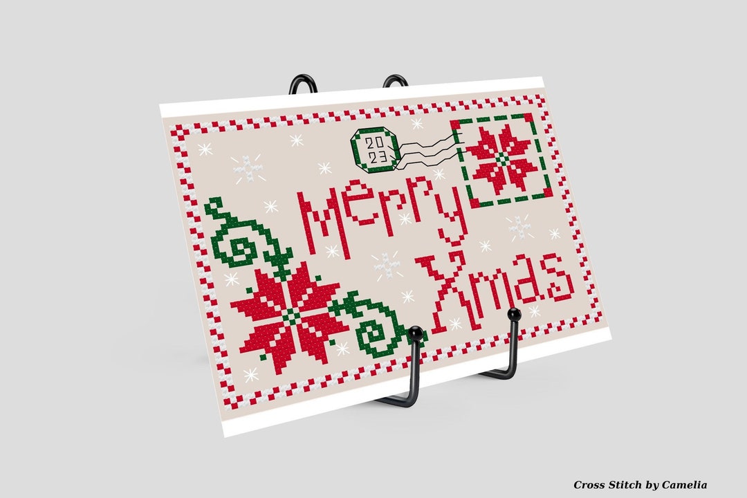 2023 Christmas Card Cross Stitch Pattern PDF Xmas Cross Stitch Instant ...