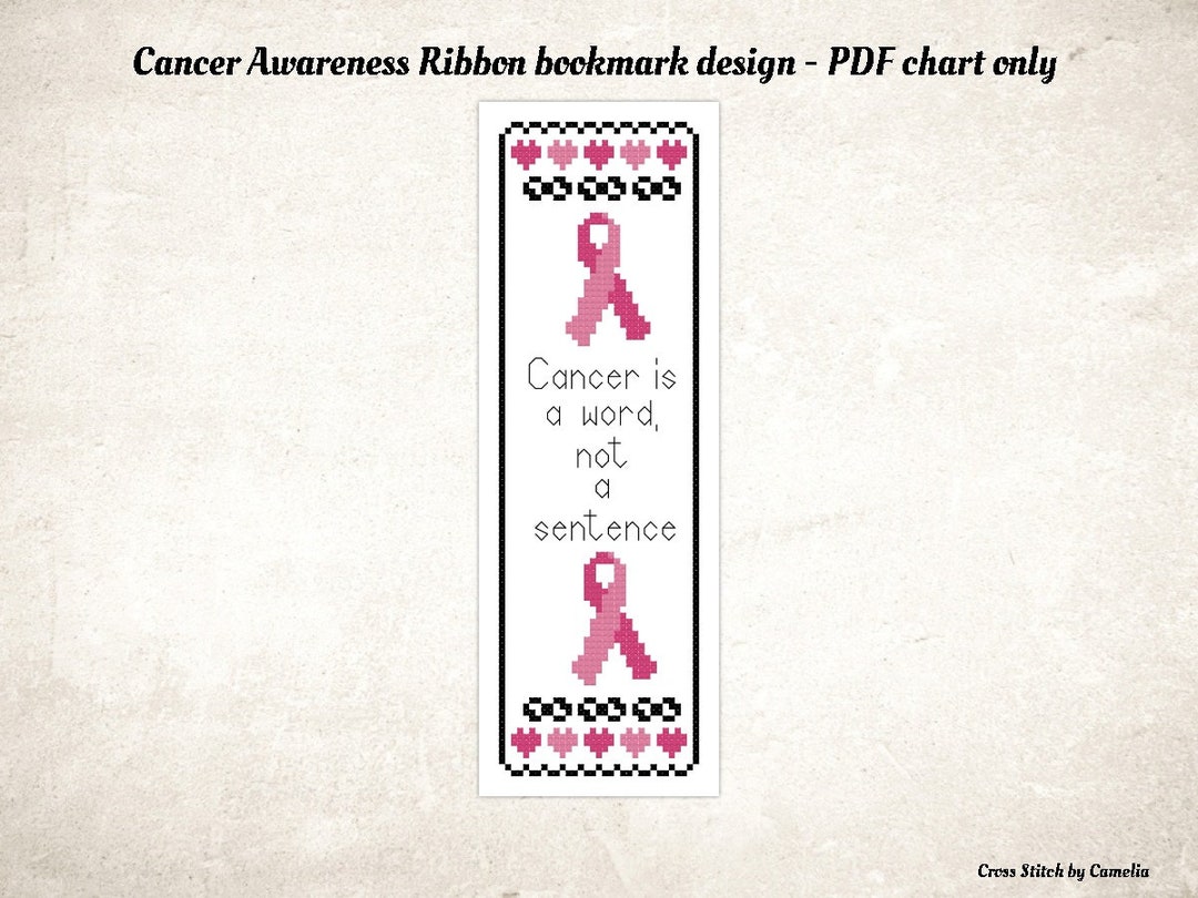 Breast Cancer Awareness Ribbon Cross Stitch Bookmark Pattern (PDF) - Etsy