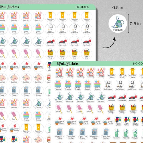 Daily Household Cleaning Chores Stickers for Organizers - Etsy