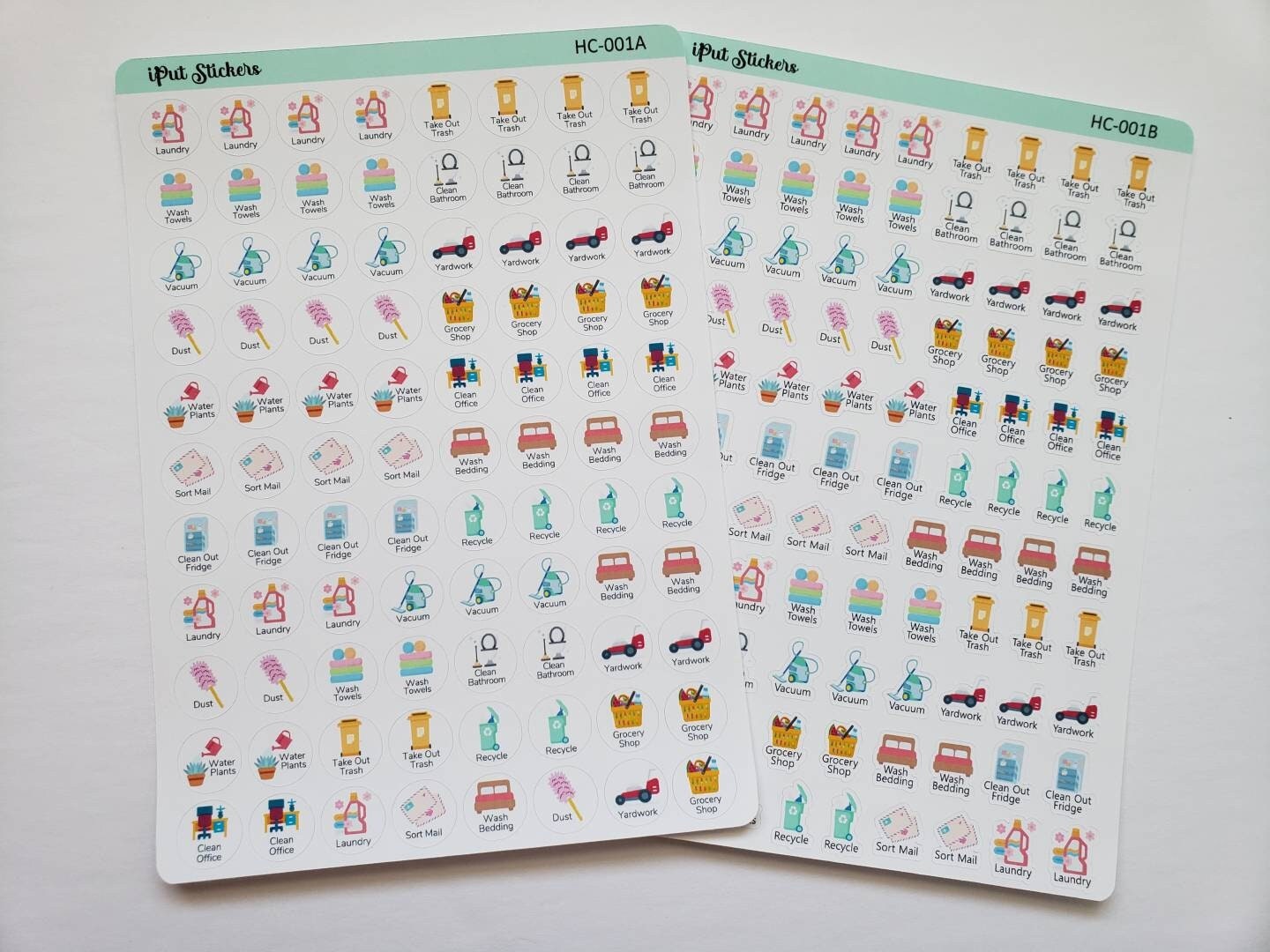 Daily Household Cleaning Chores Stickers for Organizers Journals ...