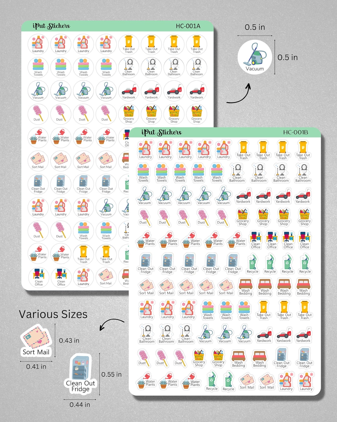 Daily Household Cleaning Chores Stickers for Organizers Journals ...