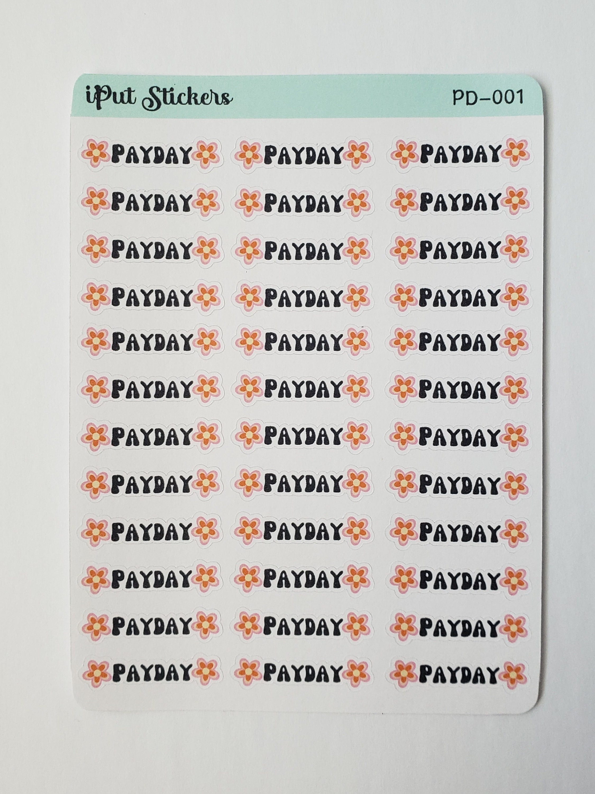 Payday Stickers Payday Script Planner Stickers Retro Style - Etsy