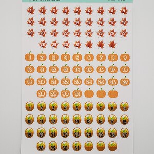 Seasonal Planner Date Dots • Numbered Date Dots Cover Stickers for ...