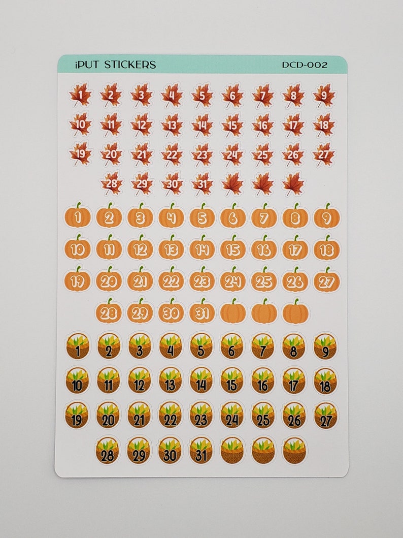 Seasonal Planner Date Dots Numbered Date Dots Cover Stickers - Etsy