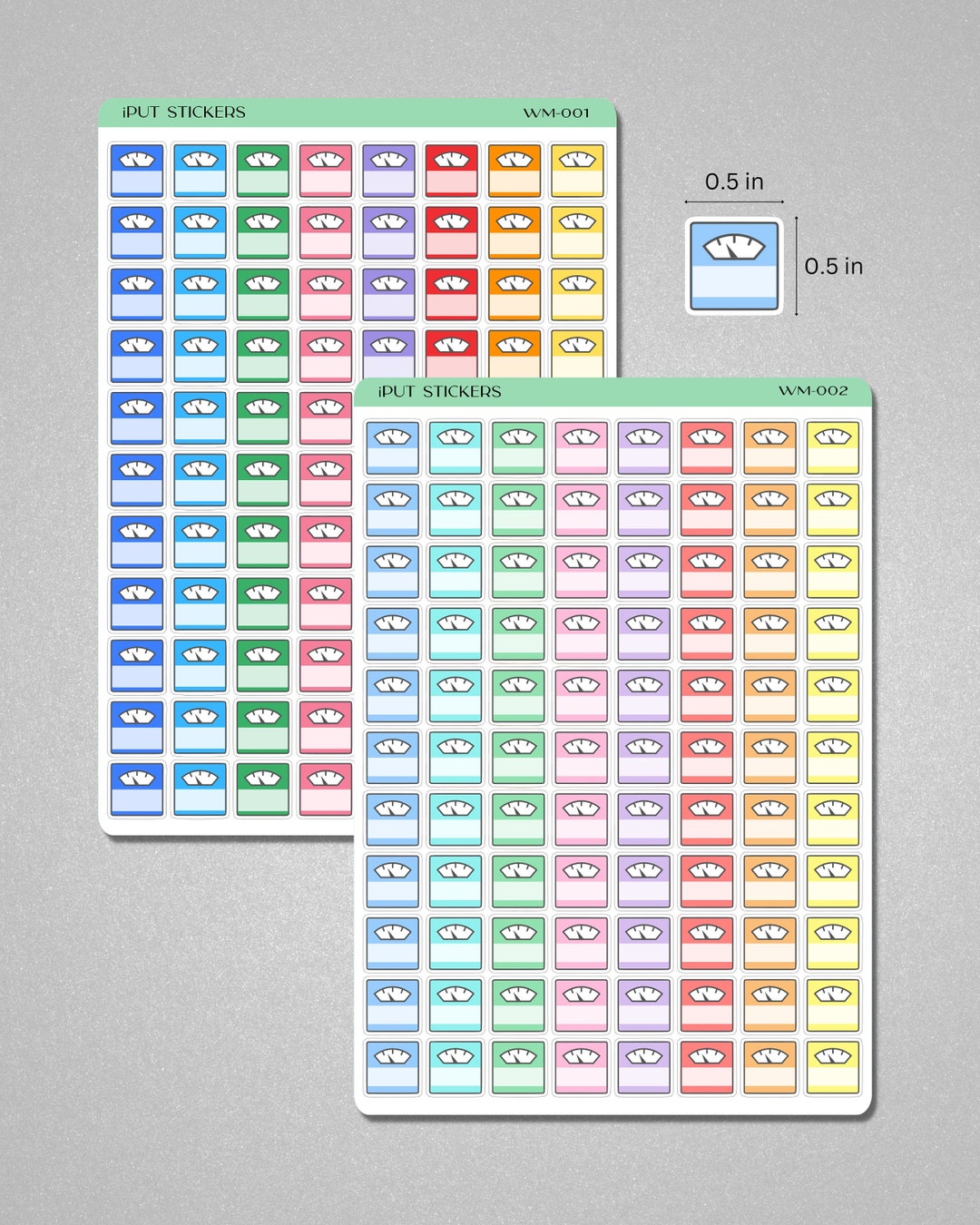 Fillable Weight Scale Planner Sticker, Weight Management Stickers ...