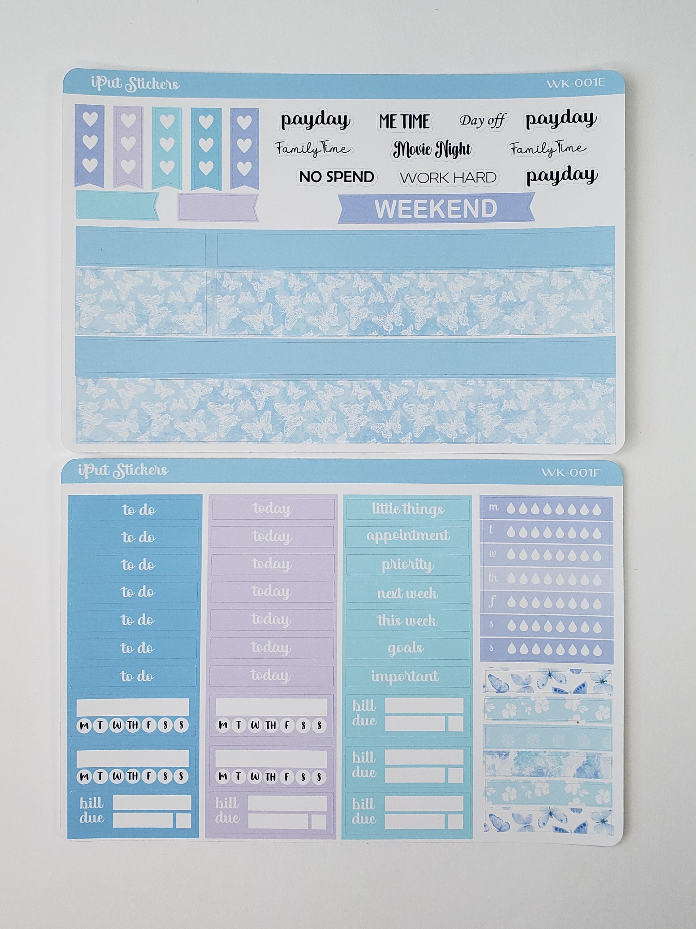 Blue Butterfly Planner Stickers Weekly Spread Kit for Erin - Etsy