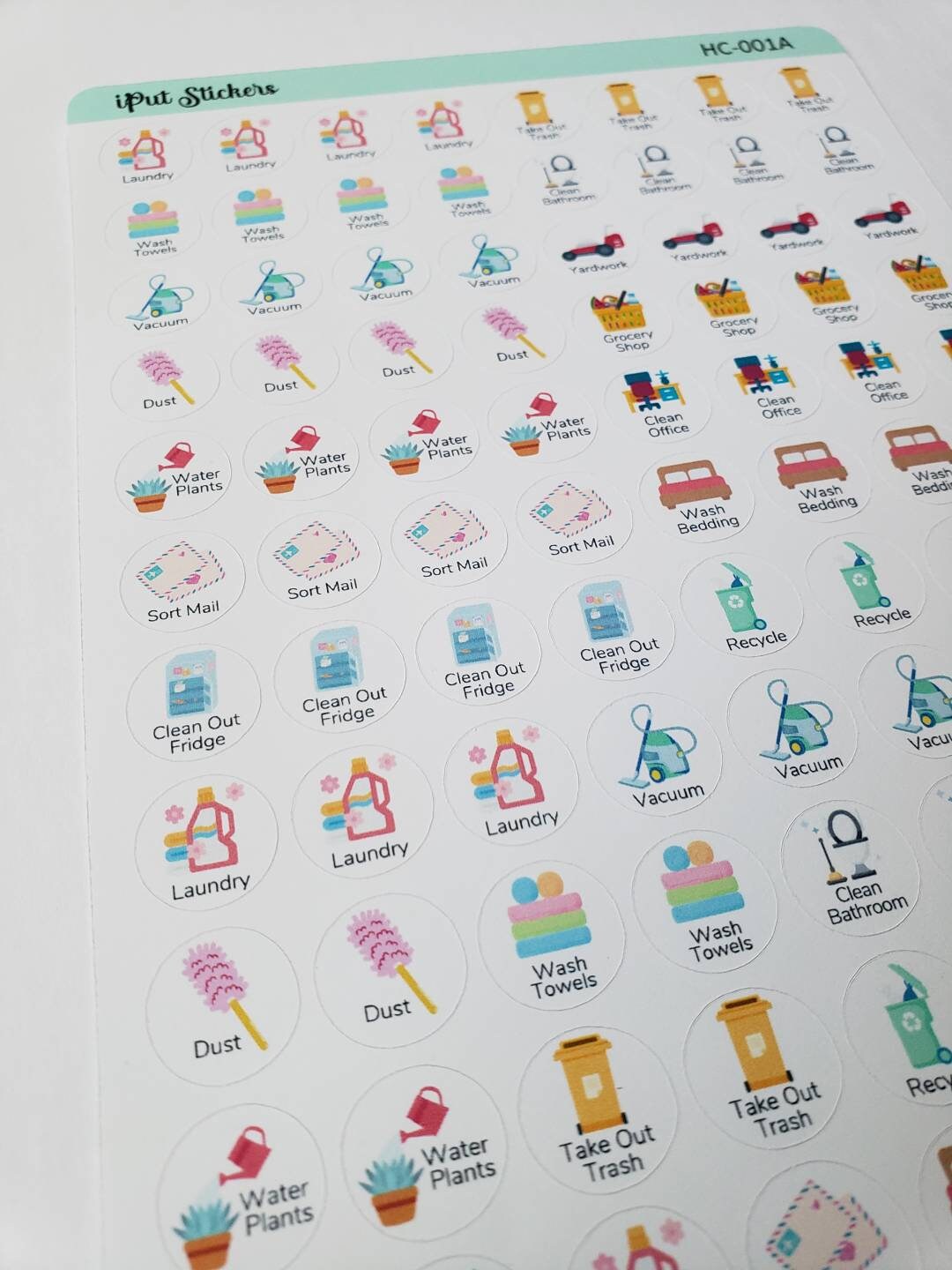 Daily Household Cleaning Chores Stickers for Organizers Journals ...