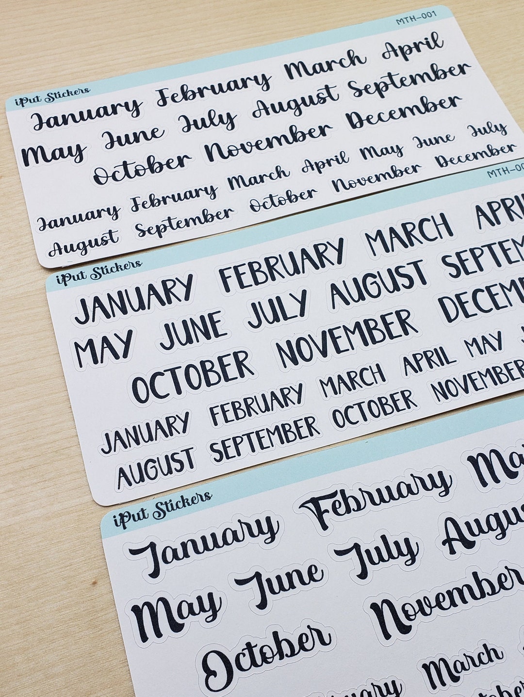 Months Header Stickers for Planners, Organizers and Journals, Month ...