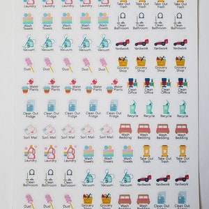 Daily Household Cleaning Chores Stickers for Organizers Journals ...
