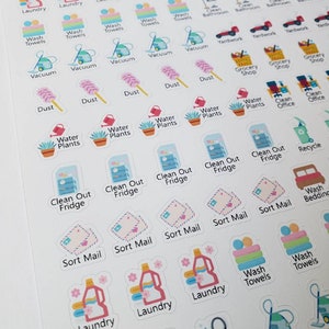 Daily Household Cleaning Chores Stickers for Organizers Journals ...