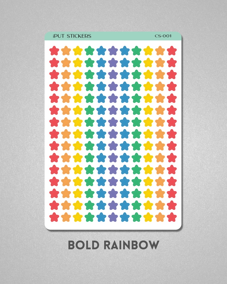 Micro Colorful Star Stickers for Planners, Organizers, Dot Grid ...