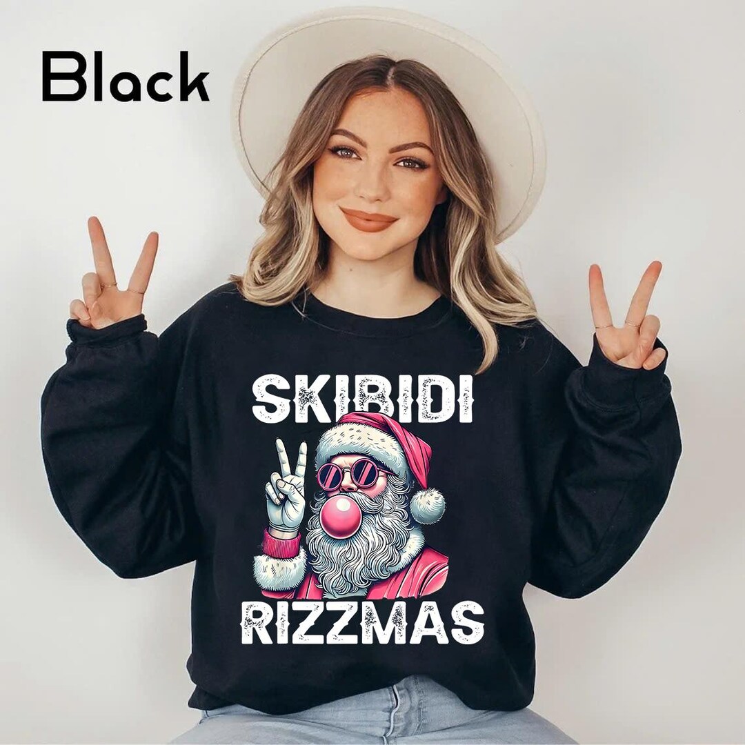 Skibidi Rizzmas Christmas Rizz Santa Claus Charisma Kid Cool Digital ...