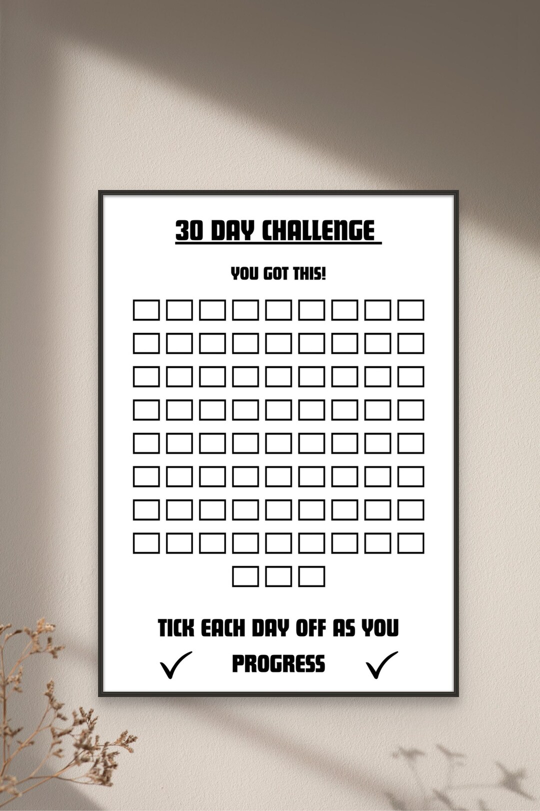 30 Day Challenge Tracker | A4 | Instant Download PDF OR Physical Copy ...