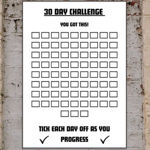 30 Day Challenge Tracker | A4 | Instant Download PDF OR Physical Copy ...