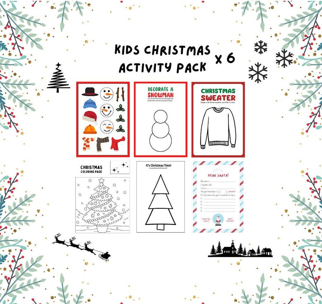 Christmas Activity Pack for Kids | Letter for Santa, Xmas Colouring In ...