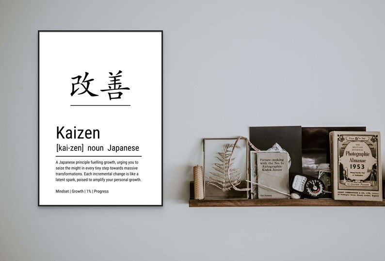 Kaizen Art Print | Kaizen Wall Art | Kaizen Poster | Motivational Wall Art | Japanese Wall Art ...