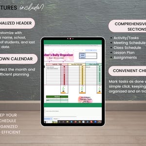 Teacher Planner Spreadsheet: Google Sheets Teacher Organizer (digital ...