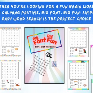 Large Print Word Search: 50 Easy Puzzles for Seniors & Kids (PDF) - Etsy