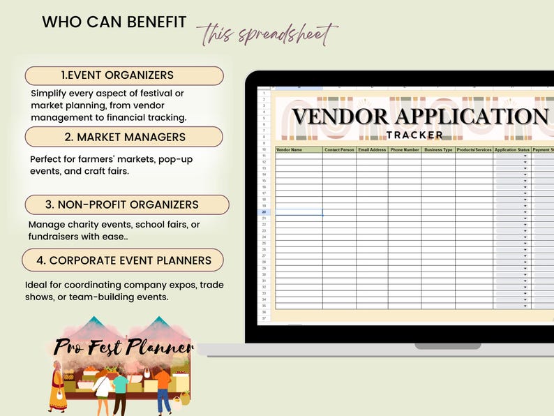 Festival Vendor Management Spreadsheet: Event Planner (google Sheet) - Etsy