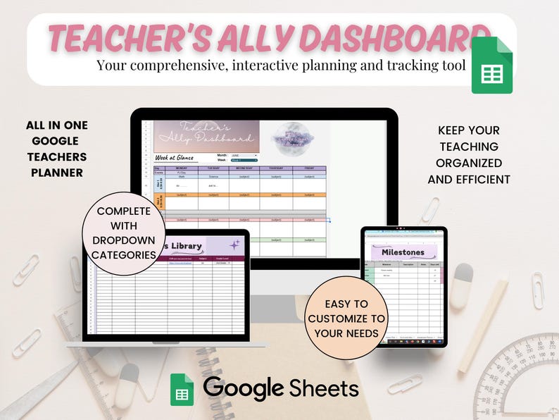 Ultimate Teacher Planner Spreadsheet, Teacher's Tracker, Teacher's ...