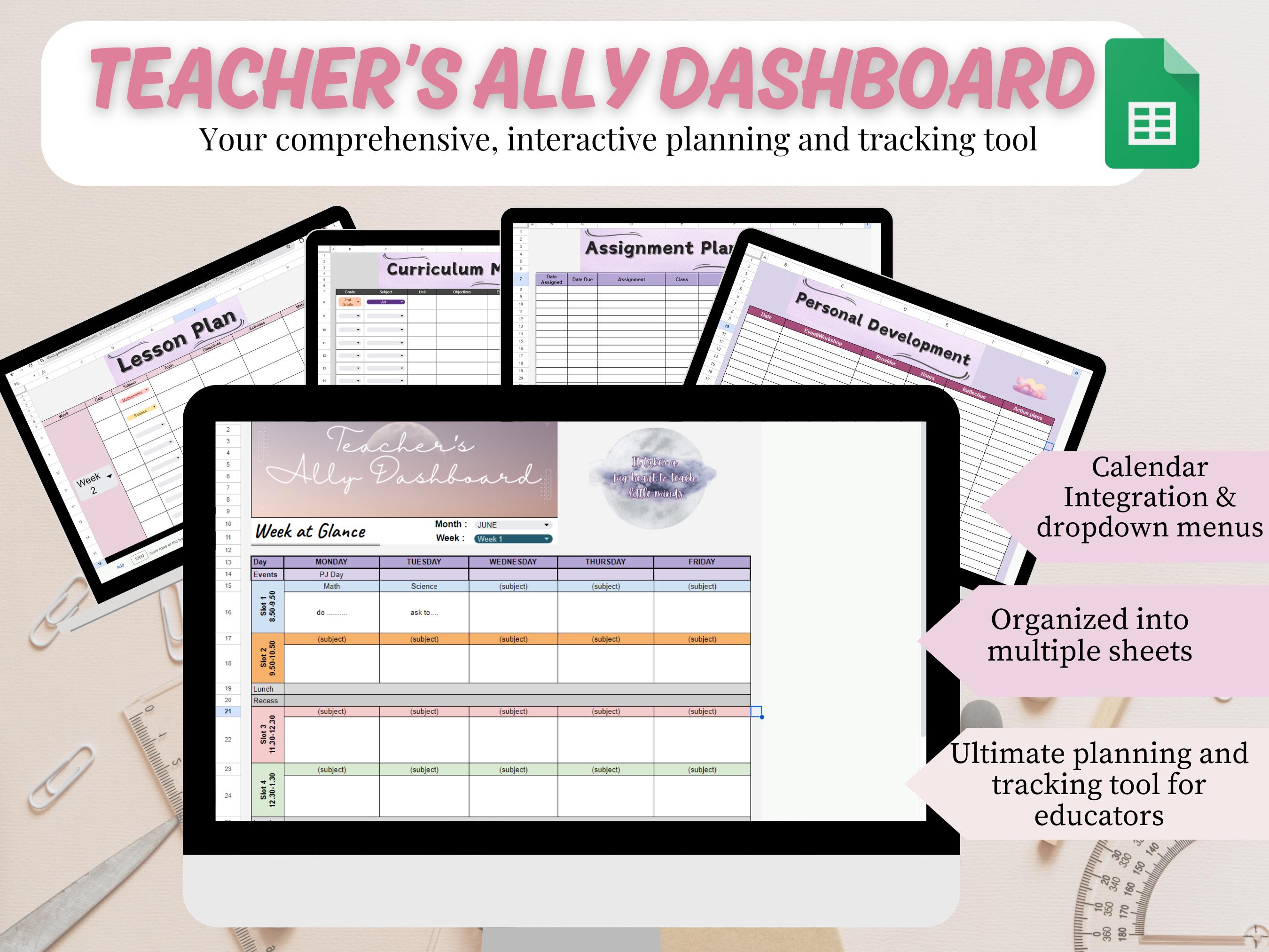 Ultimate Teacher Planner Spreadsheet, Teacher's Tracker, Teacher's ...