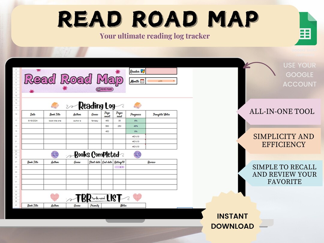 Ultimate Reading Journal & TBR Tracker, Reading Log, Reading Tracker ...