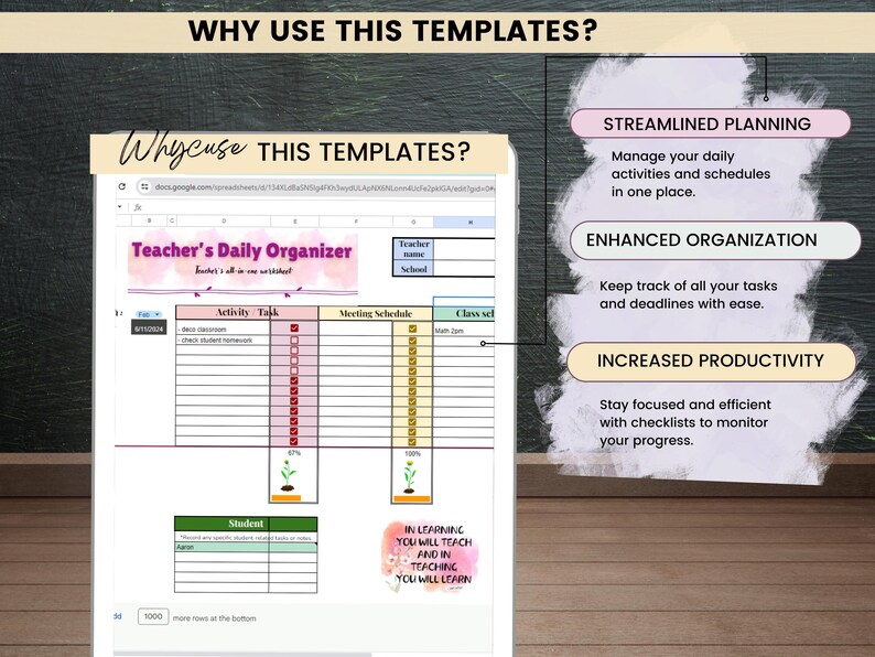 Teacher Planner Spreadsheet: Google Sheets Teacher Organizer (digital ...