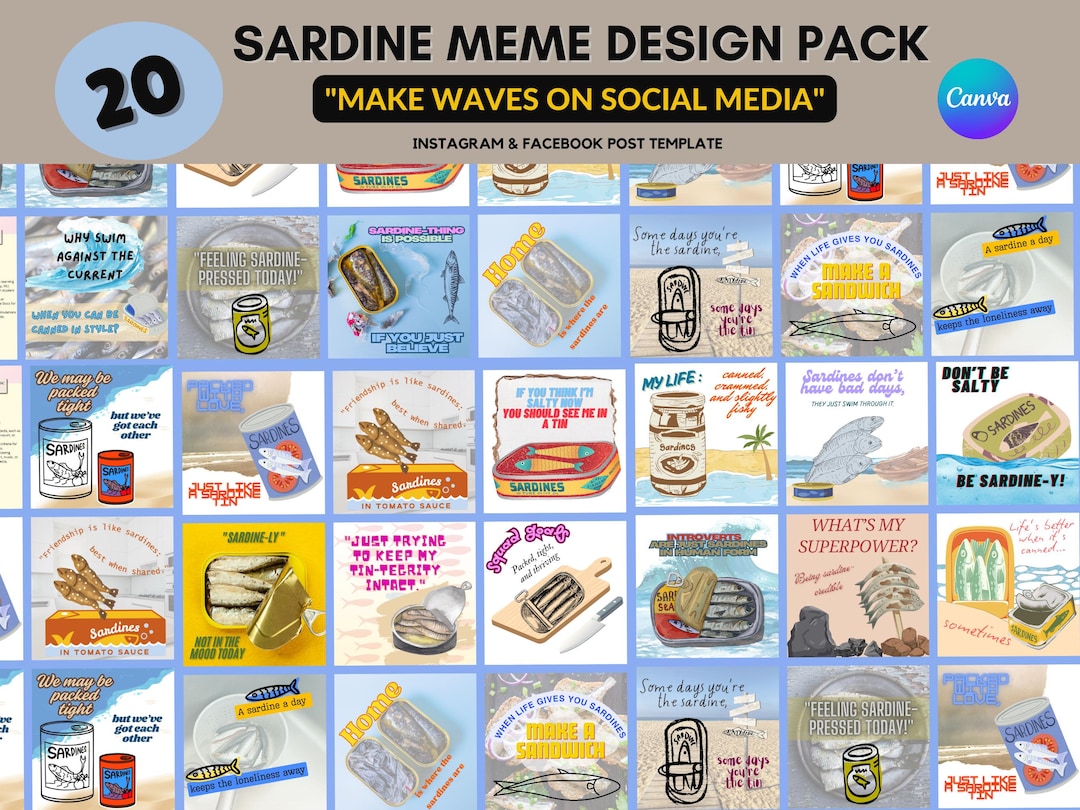 Sardine Meme Templates | Editable Canva Templates and PNG Files | Funny ...