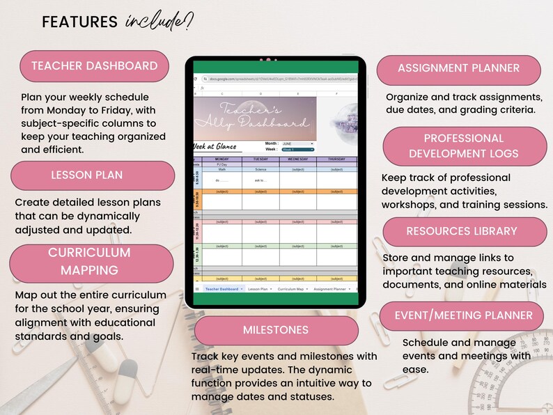 Ultimate Teacher Planner Spreadsheet, Teacher's Tracker, Teacher's ...