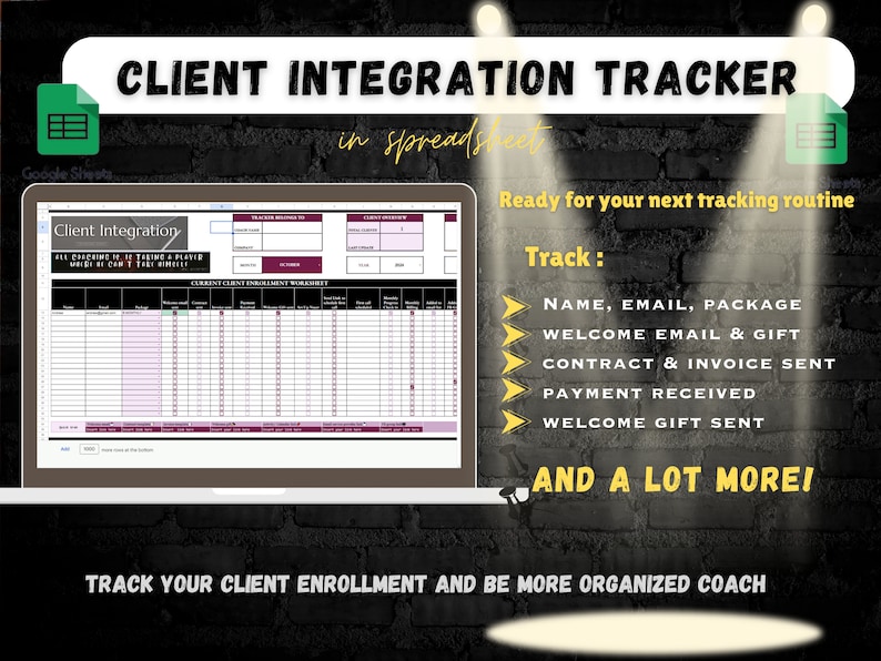 Client Intake Log, Client Tracker Spreadsheet for Coaches,crm, Client ...