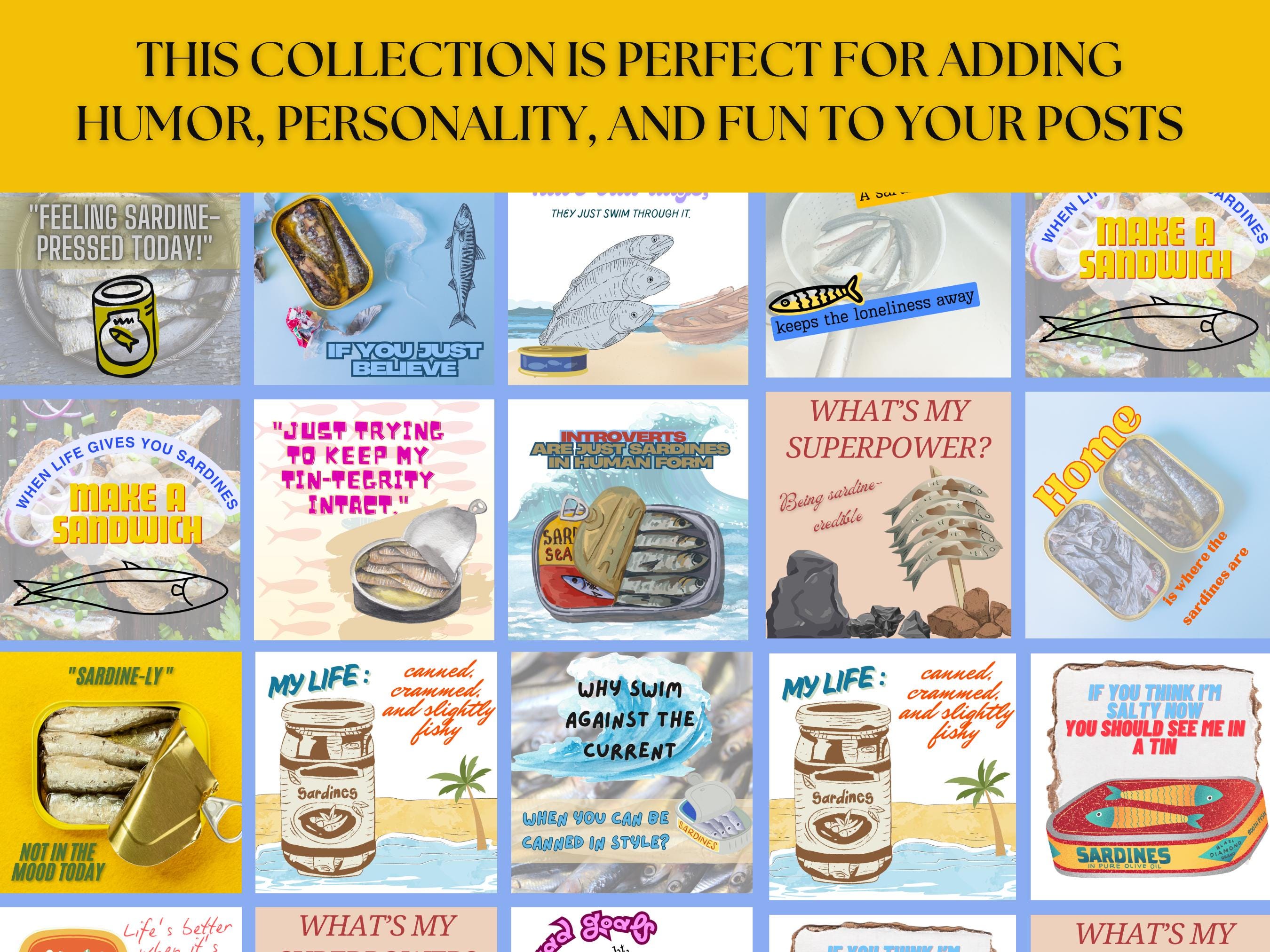 Sardine Meme Templates | Editable Canva Templates and PNG Files | Funny ...